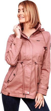 Marikoo Damen Jacke Fr&uuml;hling &Uuml;bergangsjacke leicht Parka Mantel Kapuze B690 [B690-Nyok-Rosa-WP-Gr.XS]