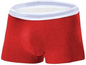 Generic Boxer pour homme - En coton - Stretch - Couleur unie - Respirant - Boxer pour homme, rouge, XXL taille courte