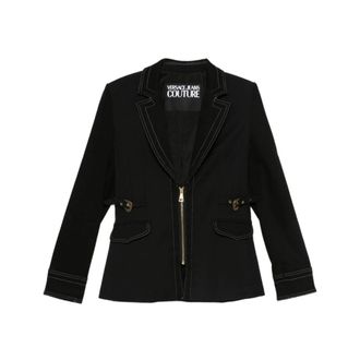 Versace Jeans Couture Figurbetonte Jacke mit Rei&szlig;verschluss - - Jackets - Damen - Schwarzk - XL