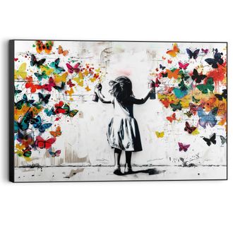 Reinders Wandbild, Wolke von Schmetterlingen, Kinderzimmer, MDF, 60x90cm