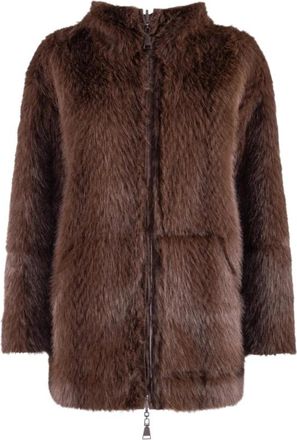 Nenette Veste r&eacute;versible en fausse fourrure - Femme - Vestes - Brun - Taille: 44 FR
