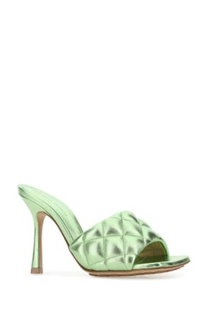 Bottega Veneta Womens Light Green Nappa Leather Padded Sandals 3505 Sandali