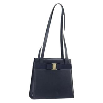 Ferragamo Sac &agrave; bandouli&egrave;re en cuir Pre-owned - Femme - Pre-owned - Bleu - Taille: ONE Size