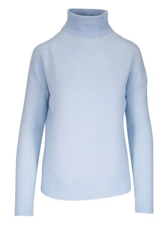 Kinross Cashmere ribbed roll-neck top - Blau
