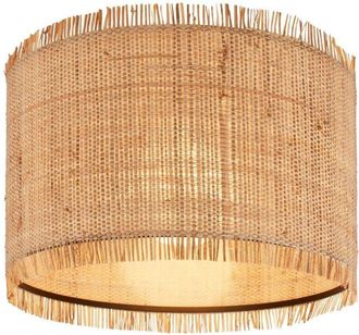 Briloner Plafonnier Borra, abat-jour en paille, style boh me, douille E27, naturel, 40 x 28 cm