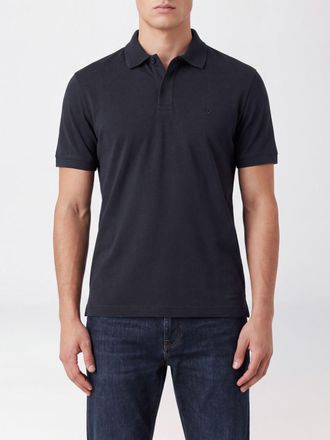 Emporio Armani Polo slim fit en m&eacute;lange de lyocell et coton avec patte de boutonnage dissimul&eacute;e