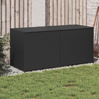 vidaXL Bo&icirc;te de rangement de jardin noir 283L r&eacute;sine tress&eacute;e Vidaxl