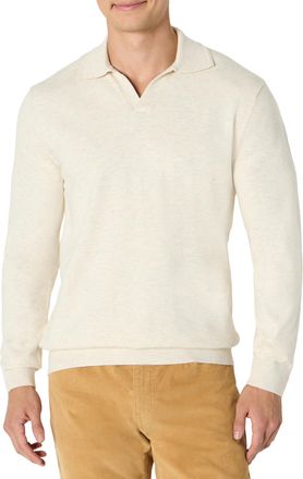 Amazon Essentials Herren Langarm-Polopullover aus Strick, Regular Fit, Sand Heide, XXL