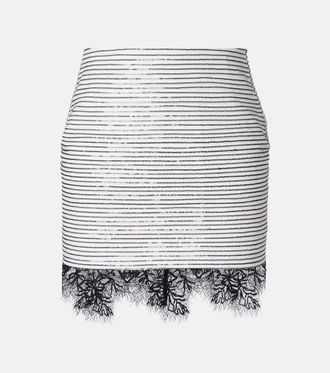 Jacques Wei Minirock aus Baumwolle mit Pailletten und Spitze