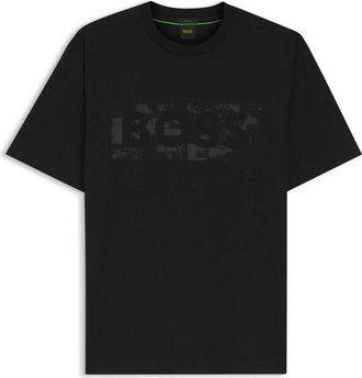 BOSS Herren T-Shirt TS_GLOBE LOGOPATTERN