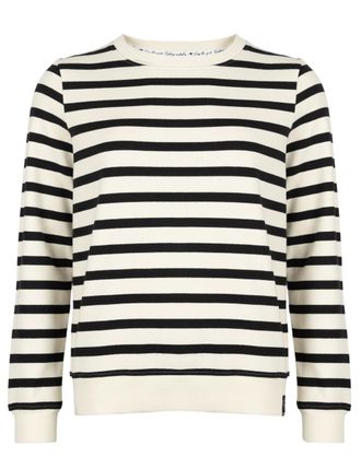 Roadsign Damen Sweatshirt lässiger Streifenstil für Moderne Looks mit sportlicher Note Ecru/schwarz, 2XL