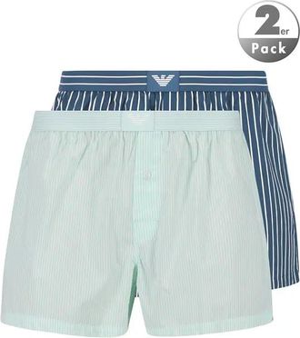 Emporio Armani Herren Boxershorts blau Mikrofaser gestreift