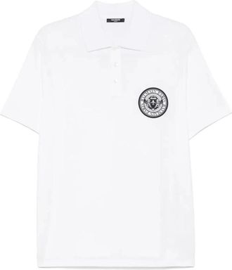 Balmain Homme, Tops, Blanc, Taille: XL Polo Emblem