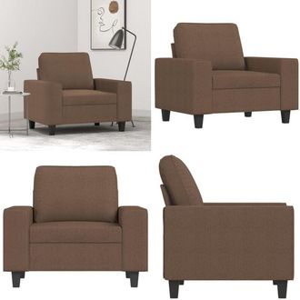 vidaXL Sessel Braun 60 cm Stoff - Esszimmerstuhl - Wohnzimmersofa - Gem&uuml;tlicher Stuhl - Bequemer Sessel - Braun - Home & Living