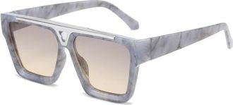 Generic Lunettes de soleil tendance populaires pour femmes rétro dégradé miroir lunettes lunettes UV400 hommes lunettes de soleil, Motif gris jaune, Taille un