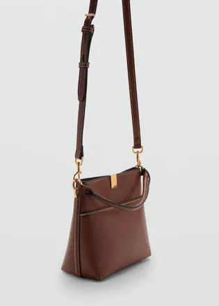 Mango Bucket-Bag mit Metalldetail mittelbraun - Damen - Einheitsgröße - MANGO