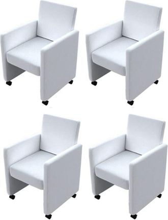 vidaXL Vidaxl - Chaises &agrave; manger lot de 4 blanc similicuir