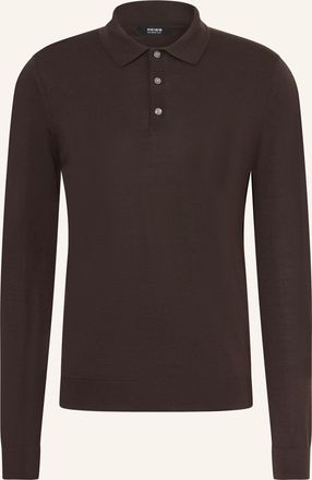 Reiss Reiss Strick-Poloshirt Trafford Aus Merinowolle braun