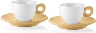 Guzzini 081700211 2 Espressotassen, Porcelain, Helles Senfgelb