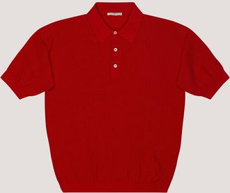 Circolo 1901 Eyelet pattern polo shirt, Carmine, L, Man