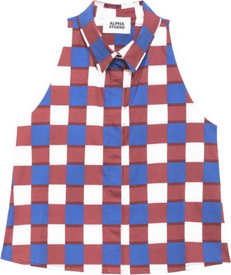 Alpha Studio Femme, Blouses et Chemises, Multicolore, Taille: 38 FR Linea ad A Colletto Shirt