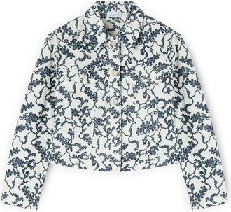 Motivi Femme, Vestes, Bleu, Taille: 44 FR Veste Drill avec Broderie Florale