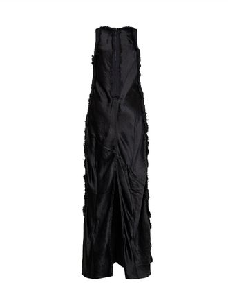 Haikure Womens Long Dress Toto Cotton Satin Black