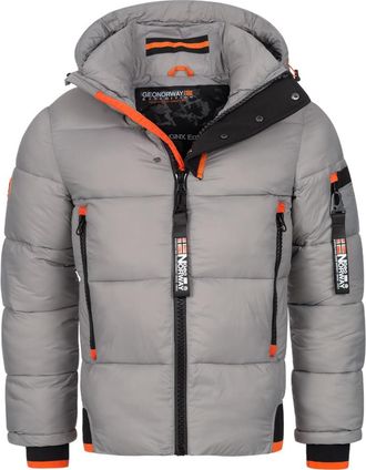 Geographical Norway Herren Winter Jacke warm gefüttert Parka Steppjacke Outdoor gesteppt Neu Warm gesteppt PUFFER FvS Production H-H, Farbe:Grau, Größe:XXL