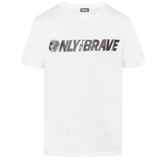 Diesel T-Just-SV Only The Brave Logo Wei&szlig;es T-Shirt