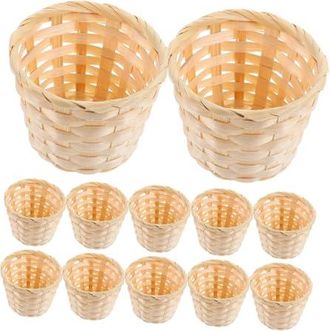 BESPORTBLE Mini Panier De Rangement En Osier - Ensemble De 36 PCS Panier Tissé En Bois Pour Fleurs Et Déco De Bureau - Panier Rond Petit Pour Organisation Et Déc