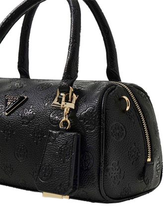 Guess Womens Satchel Bag Black Logo Polyurethane - Satchel-Bags