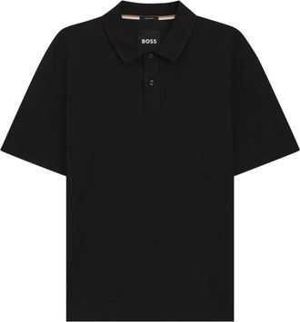 BOSS polo à logo brodé - Noir