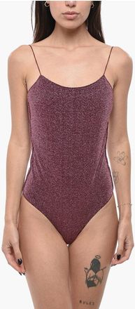 Os&eacute;ree Open Back Lurex One Piece Swimsuit size L