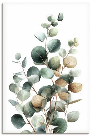 Artland Wanddeko Leinwand Bilder Wandbild 60x90 cm aesthetic room decor Eukalyptus Bl&auml;tter Boho Deko U5XU
