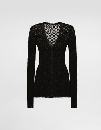 Dolce & Gabbana Cardigan Aus Spitze - Frau Collection Schwarz 40