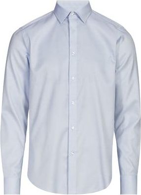 Calvin Klein Schmales Hemd aus Baumwollmischung in Blau