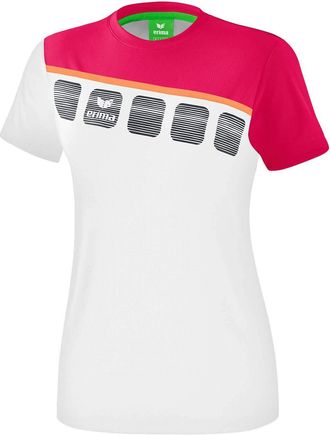 Erima Damen 5-C T-Shirt, weiß/love rose/peach, 40