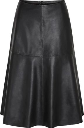 Bruuns Bazaar Femme, Jupes, Noir, Taille: 36 FR A-line Leather Skirt