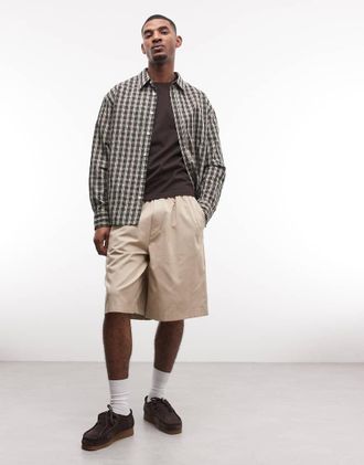 Weekday Short chino baggy - Beige-Brown