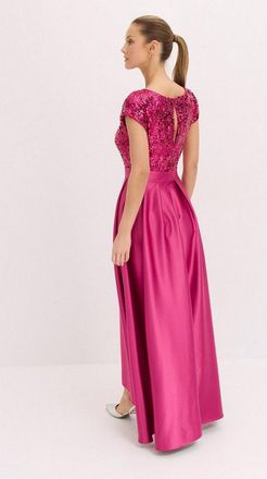Bonprix Abendkleid f&uuml;r festliche Anl&auml;sse, aus gl&auml;nzendem Satin, ausgestellte Passform