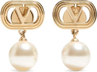 Valentino Garavani Femme, Accessoires, Jaune, Taille: ONE Size Ovalette Metal Earrings