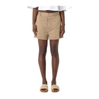 Dsquared2 Femme, Shorts, Beige, Taille: 36 FR Shorts &Eacute;l&eacute;gants en Coton Beige