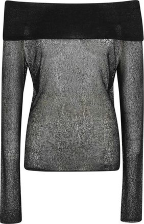 Roberto Collina Femme, Tops, Noir, Taille: 38 FR Maglia Off Shoulder