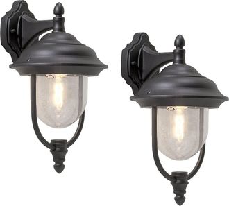 Konstsmide 2er-Set hängende Wandleuchten PARMA, Aluminium schwarz, E27, IP43; 7222-750