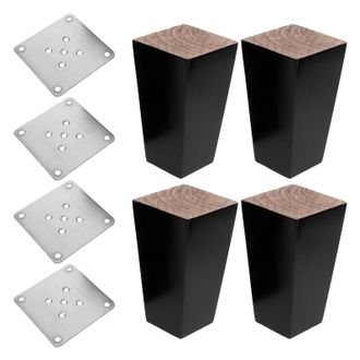 NUOBESTY WHAMVOX 4 St&uuml;ck Massivholz M&ouml;belf&uuml;&szlig;e Quadratisch Robuste Sofafu&szlig;-ersatzbeine Vielseitig Kompatibel f&uuml;r Sofa Sessel Sideboard Couchtisch und Kommode Na