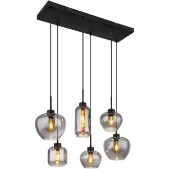 Globo Lighting H&auml;ngeleuchte - Matt - schwarz - glas rauchglas - gro&szlig;e - Globo