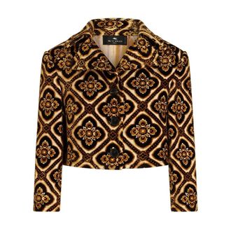 Etro Geometrisch Bedruckte Kurzjacke mit Gestreiftem Futter - - Jackets - Damen - Mehrfarbig - S