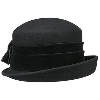 Lierys Chapeau Cloche Veljesa Wool Femme - Made in Italy de Feutre en Laine Hiver Automne-Hiver - Taille Unique Noir