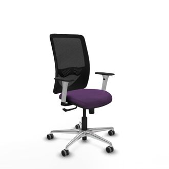 Piqueras y Crespo Violetter Schreibtischstuhl Zulema mit wei&szlig;en und schwarzen Armlehnen, h&ouml;henverstellbare Lendenwirbelst&uuml;tze, ausgestattet mit 3 Positionen und Schneid