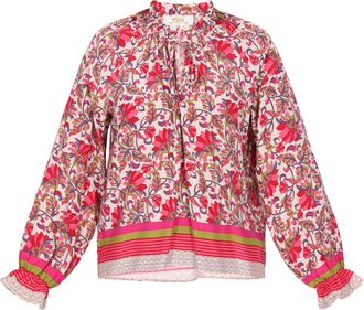 Usha Bluse Frauen rot mehrfarbig